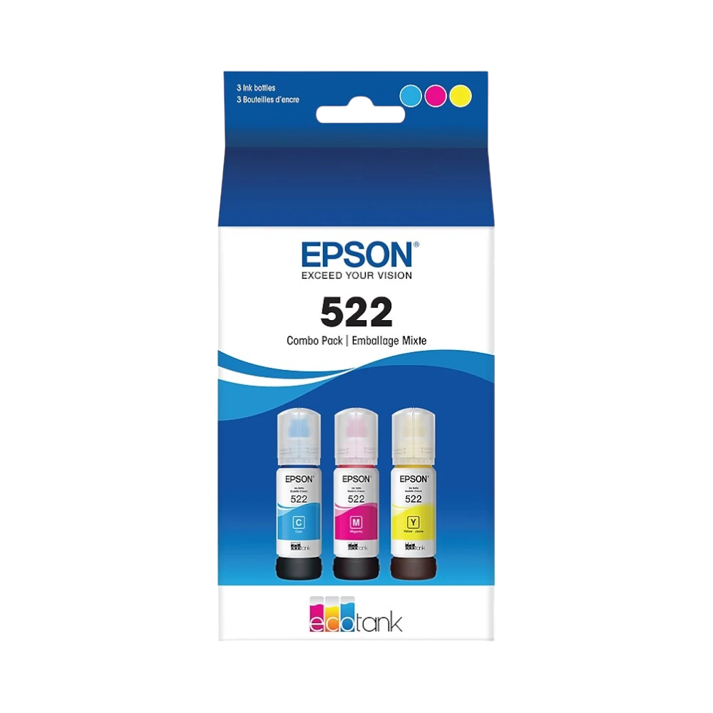 Epson T522 Cyan/Magenta/Yellow Standard Yield Ink Bottle – Being Shipped